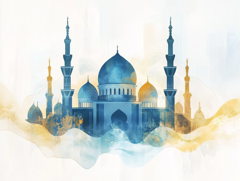 An Abstract Background with a Mosque Theme, Featuring a Blend of Soft ...