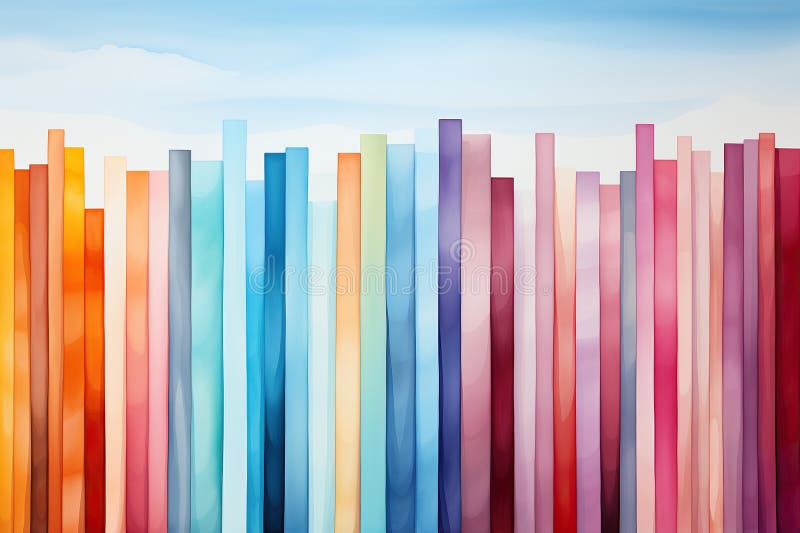 Abstract Background with Multi-colored Bars. 3d Rendering, 3d ...