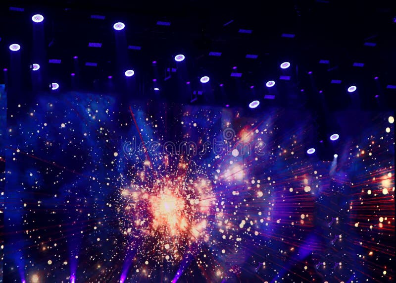 Abstract Background of Multi-colored Lights and Numerous Stage Lights ...