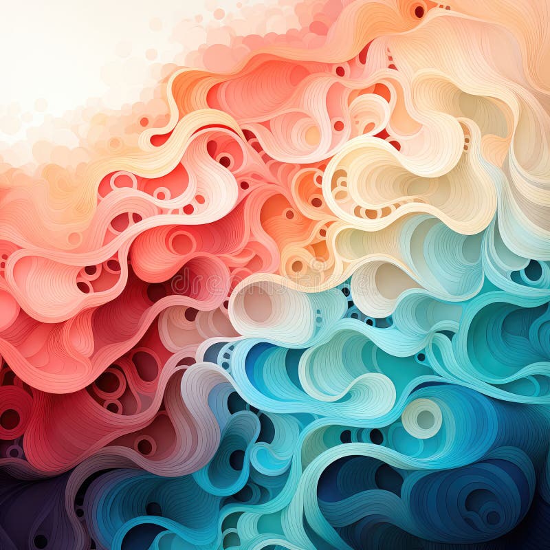 Abstract Background with Multi-colored Lines in the Form of Waves ...