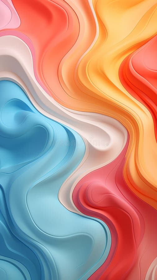 Abstract Background with Multi-colored Stripes in the Form of Waves for ...