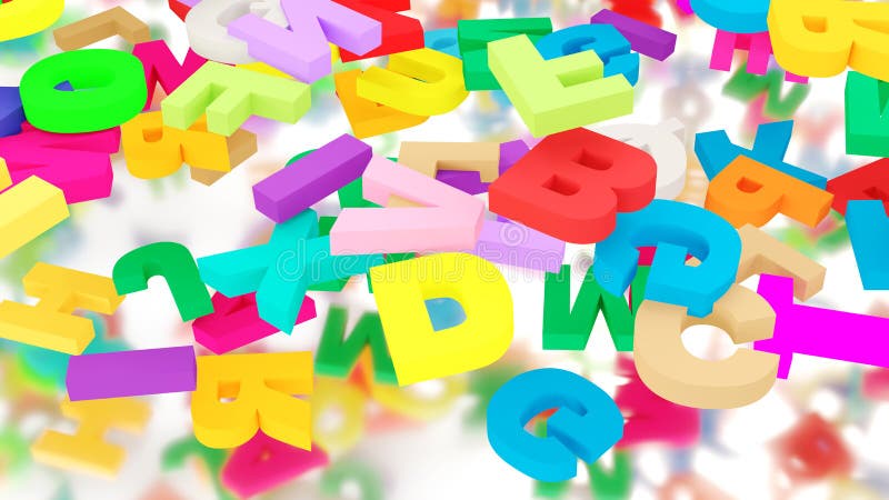 Abstract Background, Multicolor 3D Letters Floating Stock Illustration ...