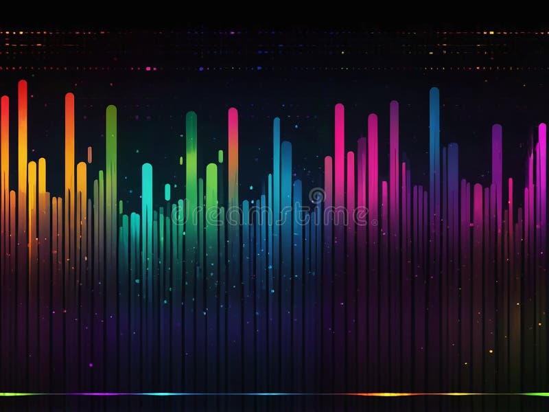 Abstract Background with Multicolor Equalizer. Rainbow Color Equalizer ...