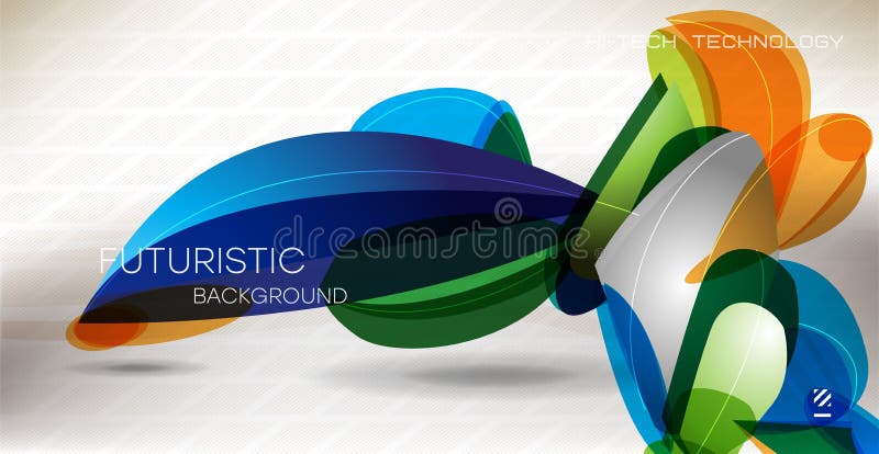 Abstract Background with Multicolored Geometric Shapes, Dynamic Vector ...