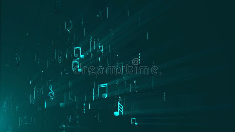 Abstract Background with Music Notes. 3d Render Digital Backdrop Stock ...