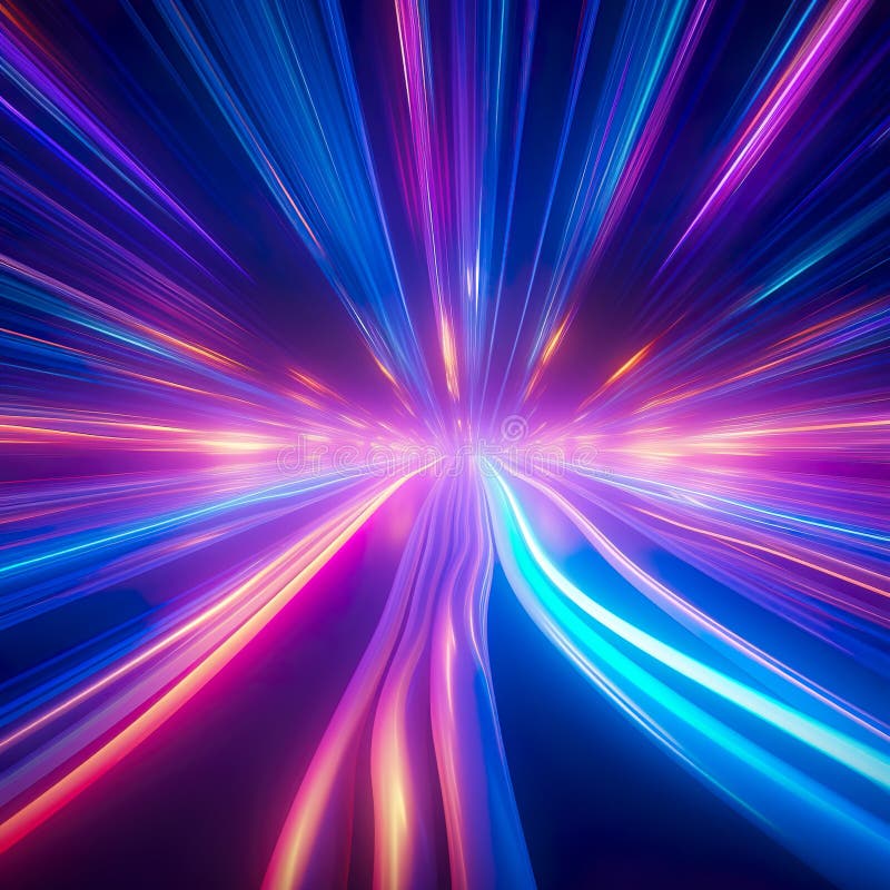 An Abstract Background with Neon-colored Rays of Light Generated by ...