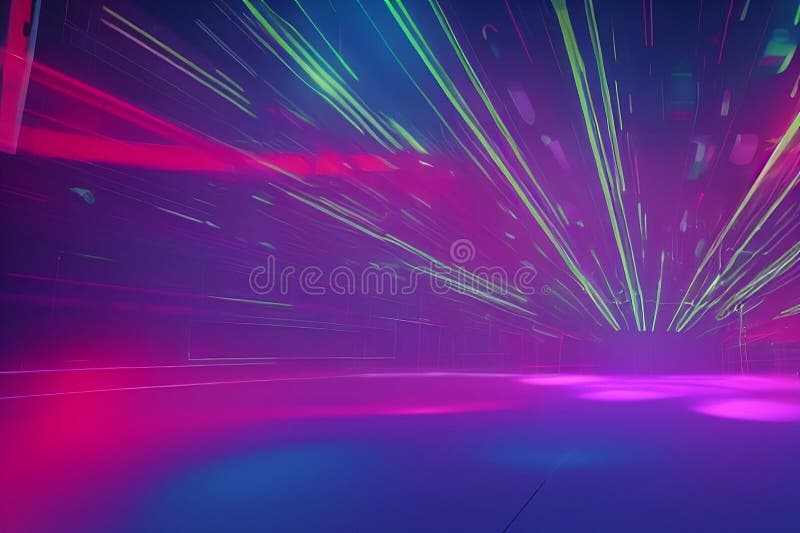 Abstract Background in Neon, the Movement of Colored Energy, Generative ...