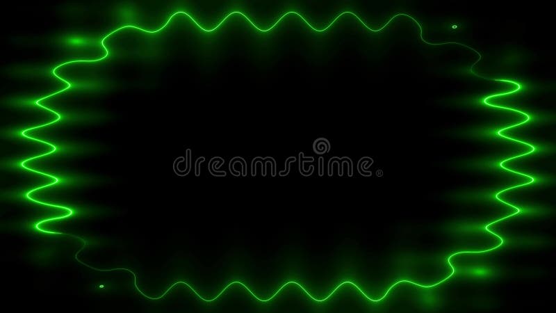 Abstract Green Neon Light Frame Stock Video - Video of shape, neon ...