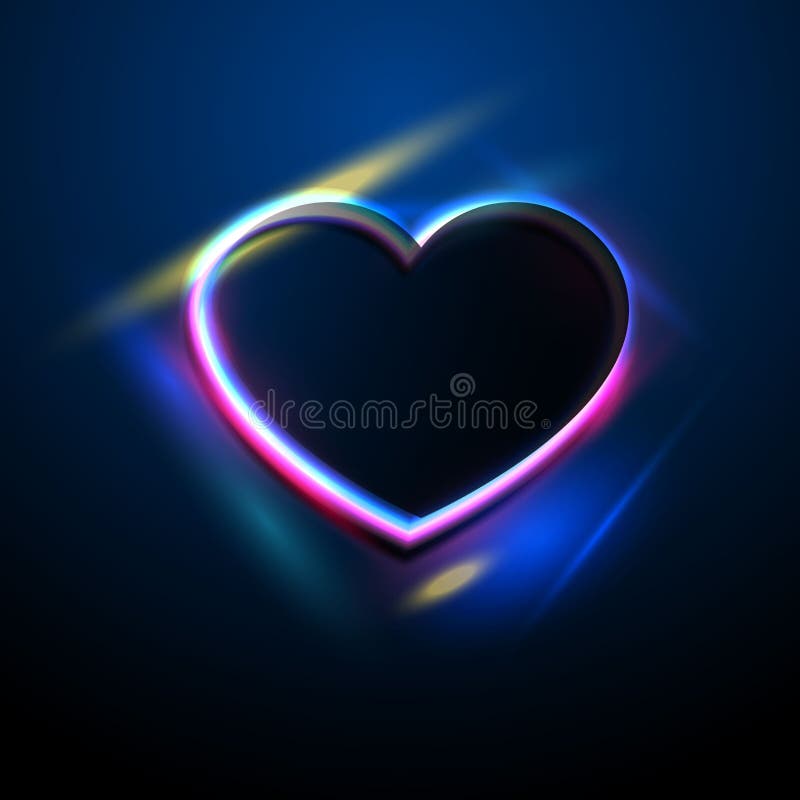 Colorful Neon Heart Backgrounds
