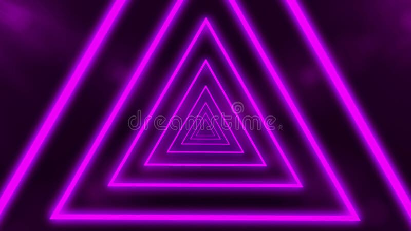 Abstract Background with Neon Lights Triangles, Looped Animation ...