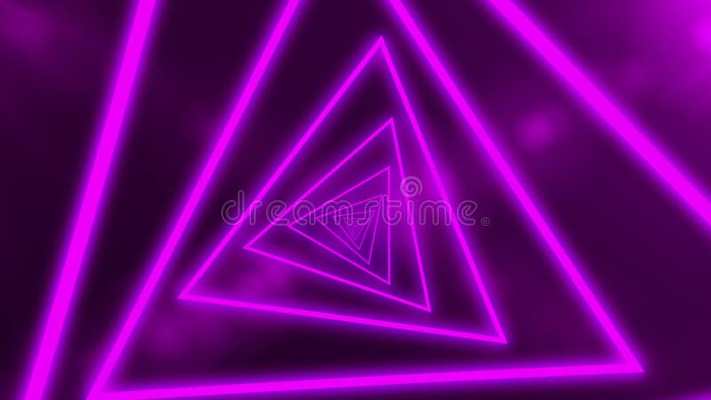 Abstract Background with Neon Lights Triangles, Looped Animation ...