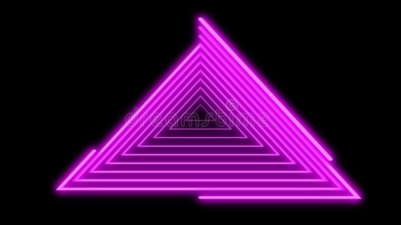 Abstract Background with Neon Lights Triangles, Looped Animation ...