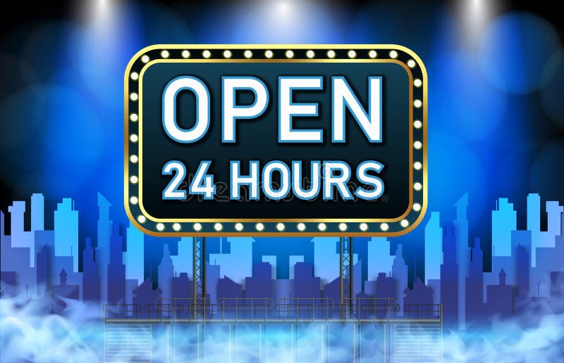 24 Neon Sign Stock Illustrations – 1,923 24 Neon Sign Stock ...