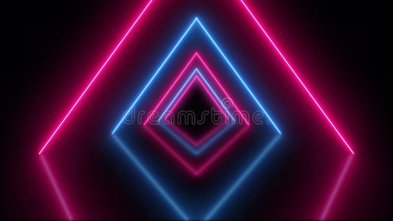 Abstract Background with Neon Triangles. Seamless Loop Stock Footage ...