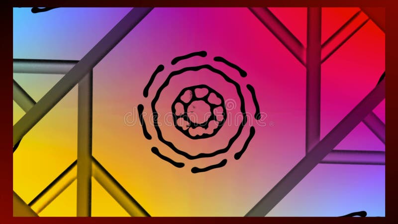 Abstract Background with Neon Triangles. Seamless Loop. Neon Grid ...