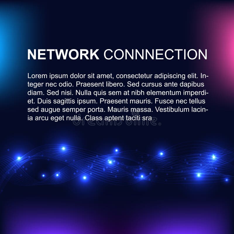 Background of Network Connection Technology and Line Grid with Blue and ...
