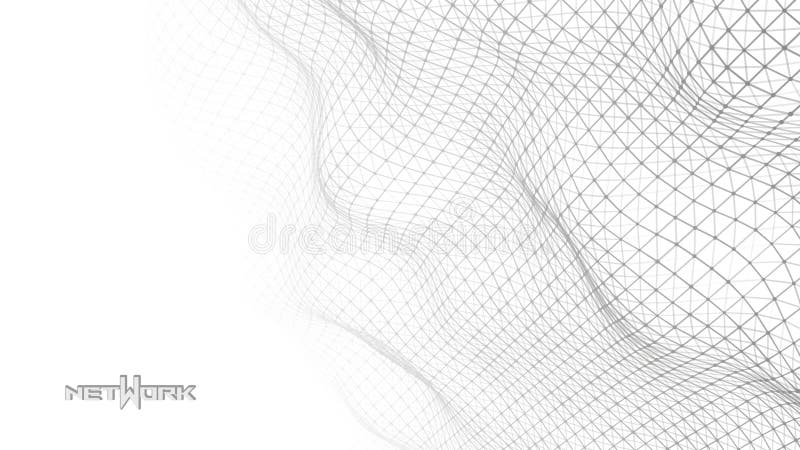Abstract Background Neural Network. Vector Perspective Grid on White ...