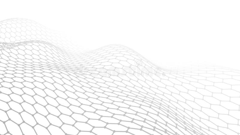 Abstract Background Neural Network. Vector Perspective Grid on White ...