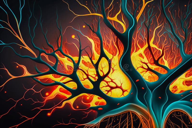 Abstract Background Neuro Styled Pattern with Chaotic Lines, Generative ...