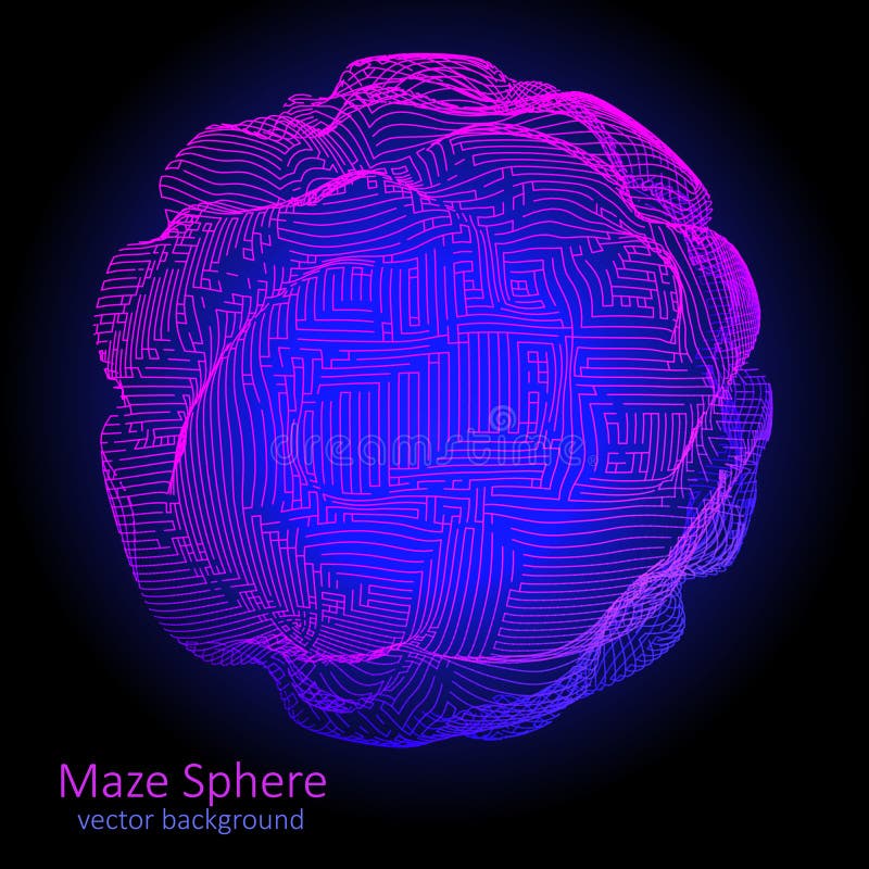 3D spherical labyrinth stock illustration. Illustration of finding - 8768133