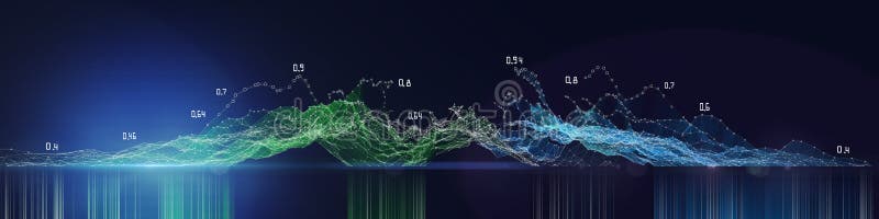 Abstract Background Noisy Graph in White Lines from Circles and Blurred ...