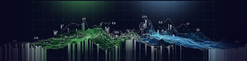 Abstract Background Noisy Graph in White Lines from Dots and Blurred ...