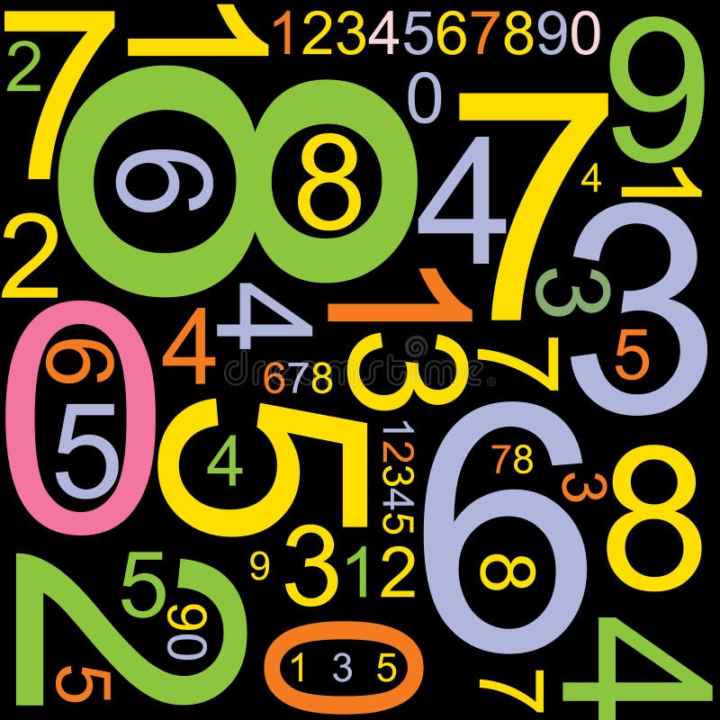 Colorful Numbers and Stars Kids Background Seamless Pattern Stock ...