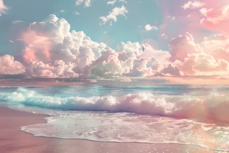 Abstract Background the Ocean of Holographic Waves of Iridescent Light ...