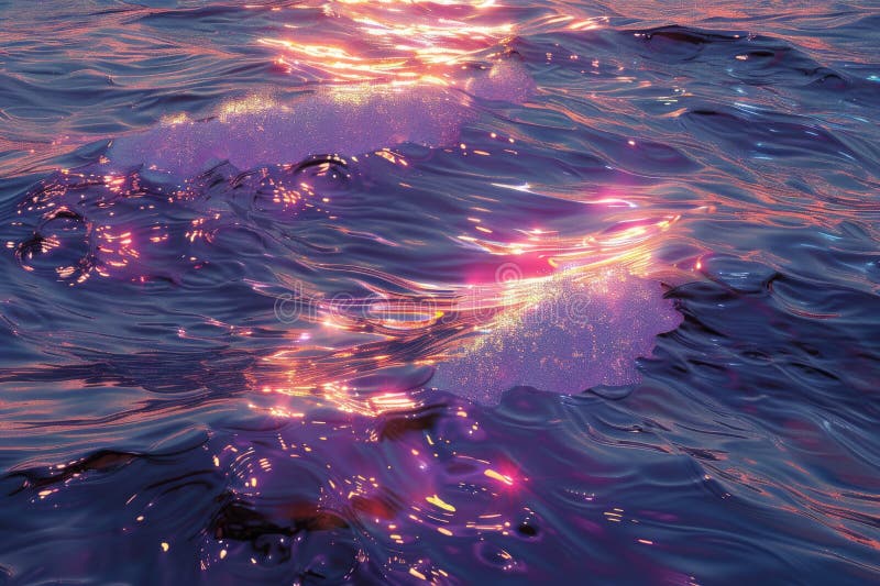 Abstract Background the Ocean of Holographic Waves of Iridescent Light ...