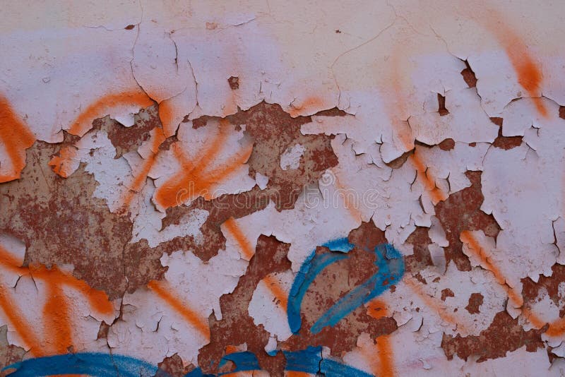 Abstract Background of Old Peeling Paint on the Wall. Old Paint on the ...