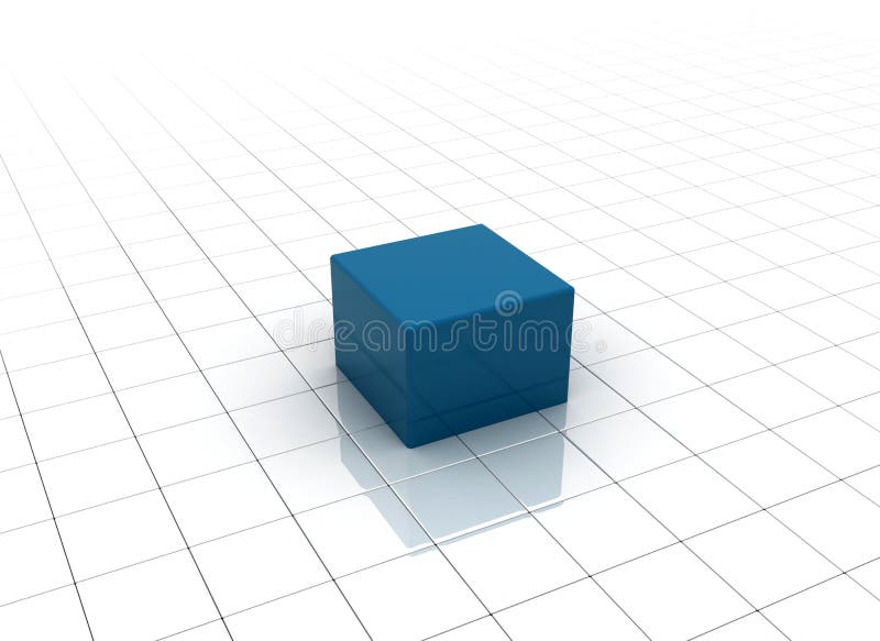 Abstract Background One Blue Cube Stock Illustration - Illustration of ...