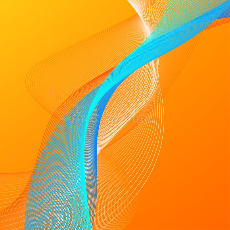 Abstract Background with Orange and Blue Lines Stock Vector ...
