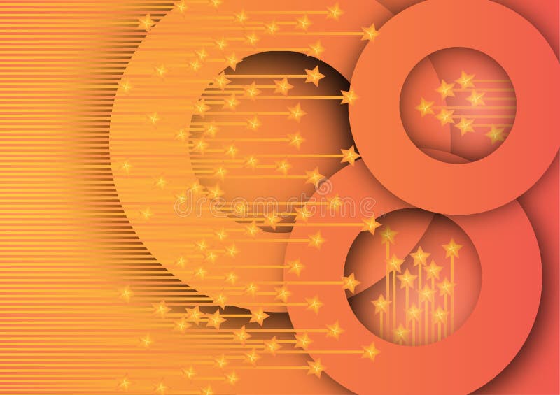 Abstract Background Orange Gradient. Circle Shape and Light Bright Star ...