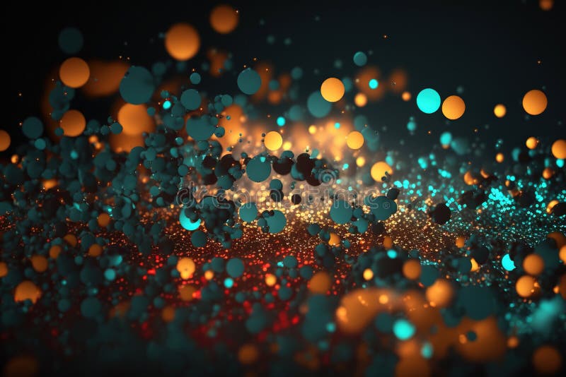 Abstract Background with Orange and Light Blue Particle. Generative AI ...