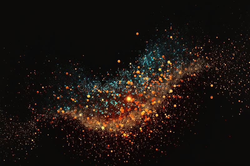 Abstract Background with Orange and Light Blue Particle. Generative AI ...