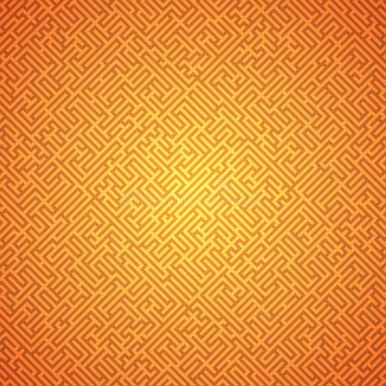 Abstract Background - Orange Maze Stock Vector - Illustration of sign ...