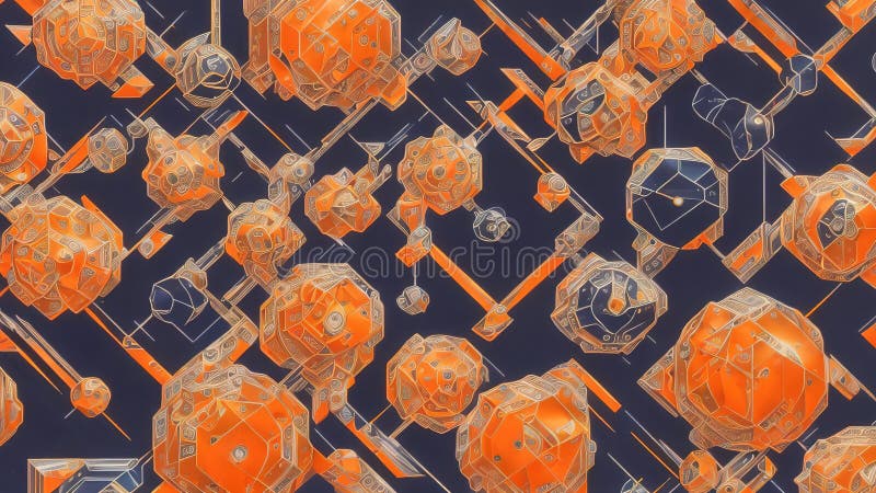 Abstract Background with Orange Patterns. Unusual Patterns Stock ...