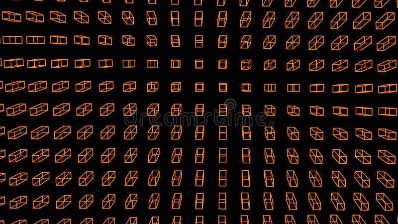 Abstract Background Of Yellow Rotating Rectangles Vj Loop Blocks Rotation Surface Of