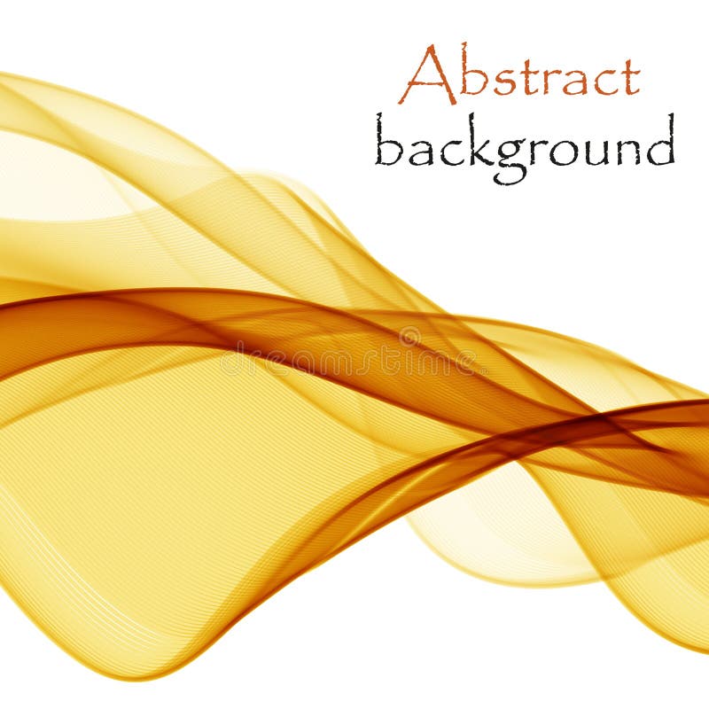 Abstract Background with Orange Waves of Transparent Flying Material ...