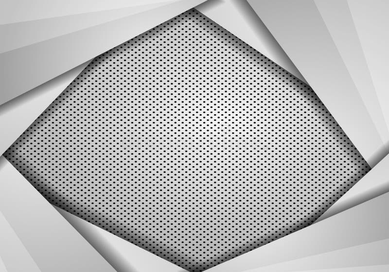 Abstract Background Overlap Dimension Grey Vector. Metallic Light Frame ...