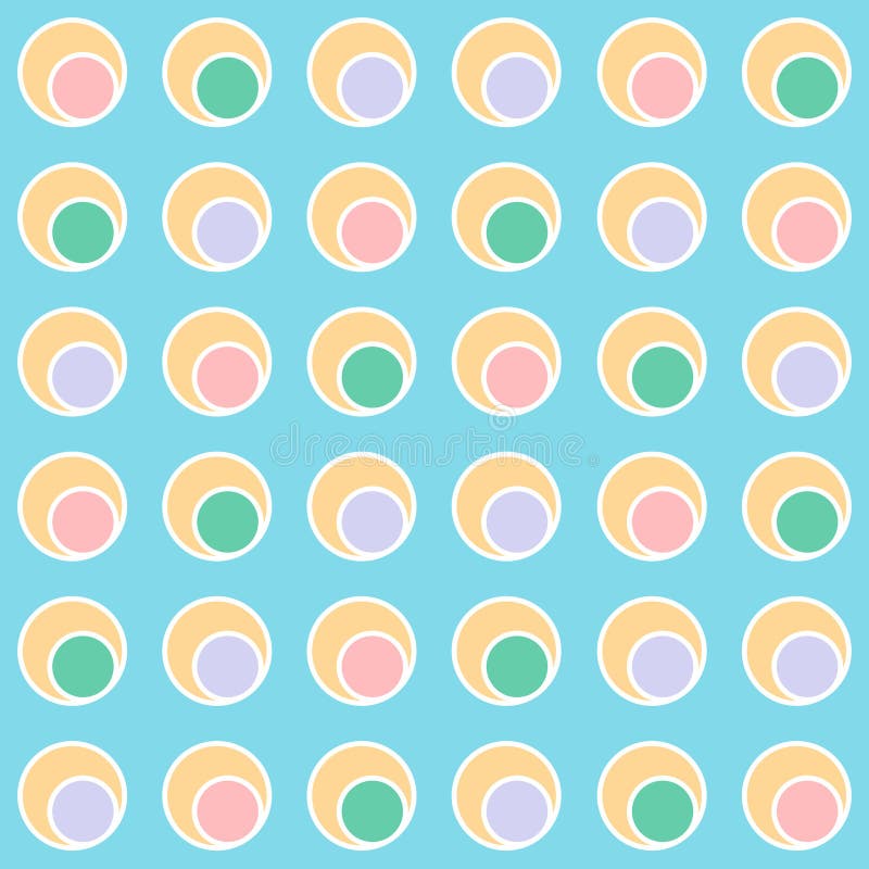 Seamless Circle Overlap Pattern Design. Vector Regular Texture. Stock ...