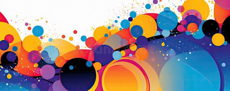 Abstract Background with Overlapping Circles and Dots in Vibrant Colors ...