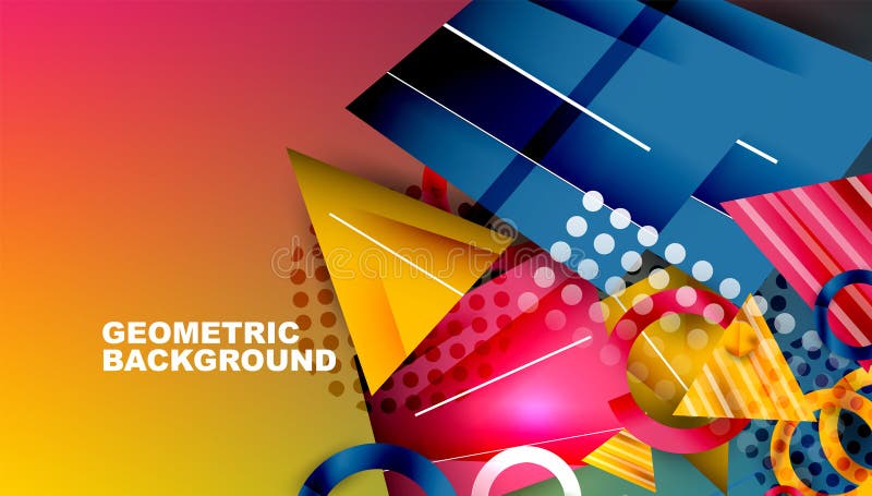 Abstract Background - Overlapping Circles, Rectangles, and Triangles ...