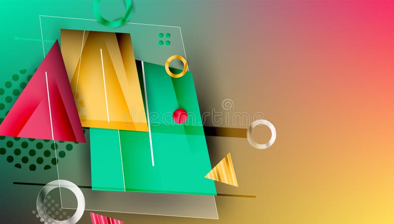 Abstract Background - Overlapping Circles, Rectangles, and Triangles ...