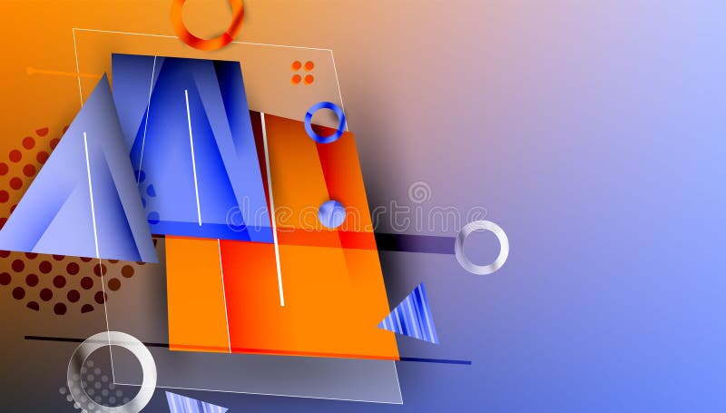 Abstract Background - Overlapping Circles, Rectangles, and Triangles ...