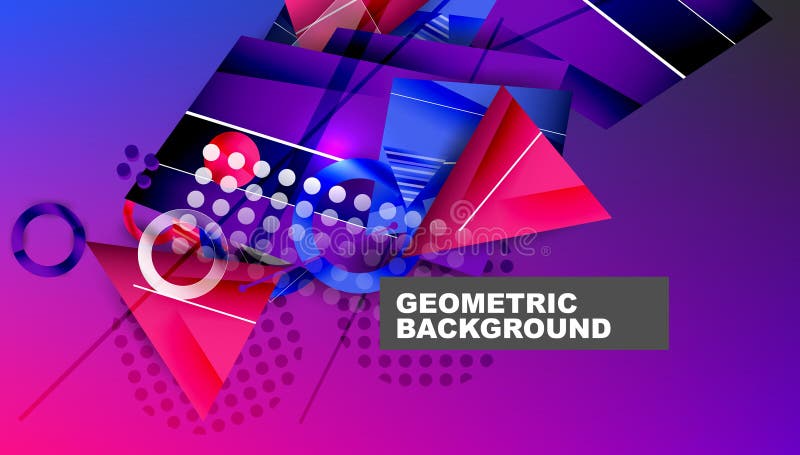 Abstract Background - Overlapping Circles, Rectangles, and Triangles ...