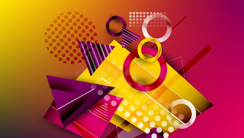 Abstract Background - Overlapping Circles, Rectangles, and Triangles ...