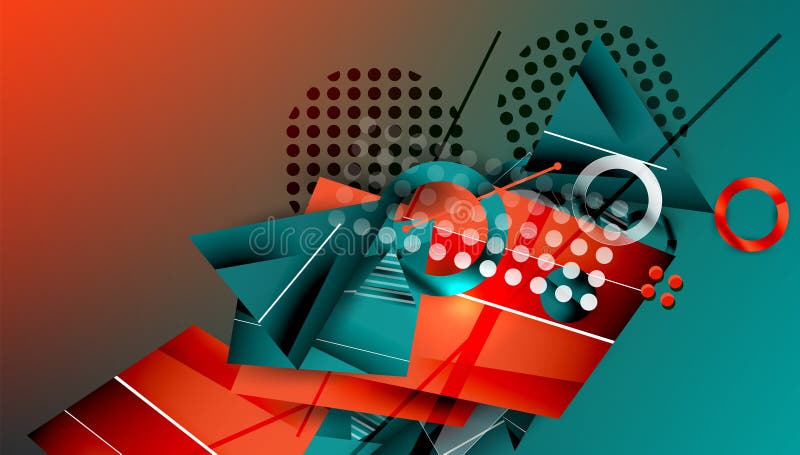 Abstract Background - Overlapping Circles, Rectangles, and Triangles ...