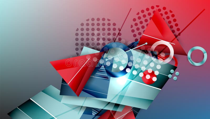 Abstract Background - Overlapping Circles, Rectangles, and Triangles ...