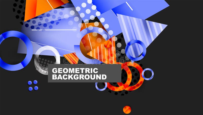 Abstract Background - Overlapping Circles, Rectangles, and Triangles ...